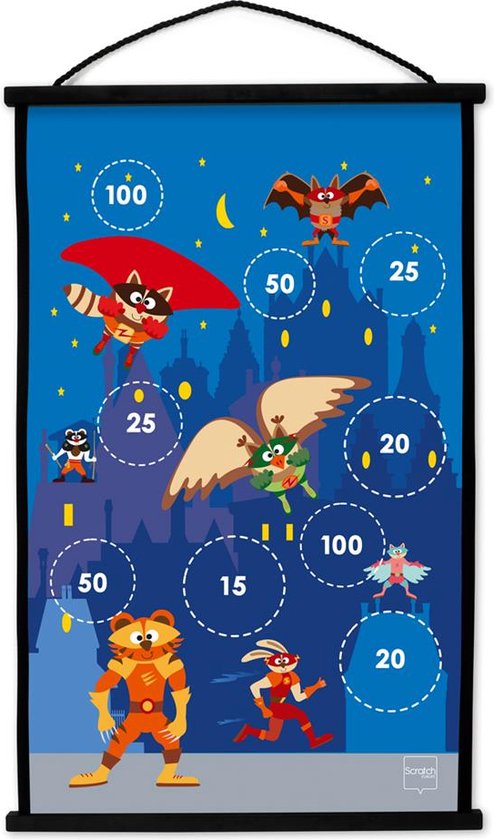 Scratch Active Play: START TO DART Superhelden 38x60cm, 2-zijdig ...