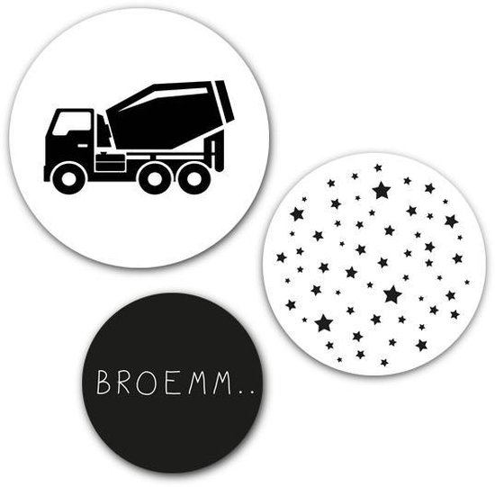 Cercle mural voiture en ciment | Ensemble de trois | Plastique 30, 40 ...
