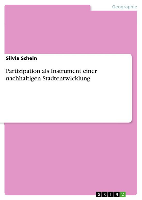 Partizipation als Instrument einer nachhaltigen Stadtentwicklung (ebook ...