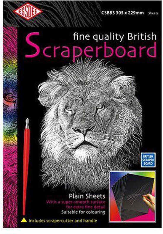 Essdee Fine quality scraperboard wit 5 vel 305x229mm CSBW3-5 | bol.com