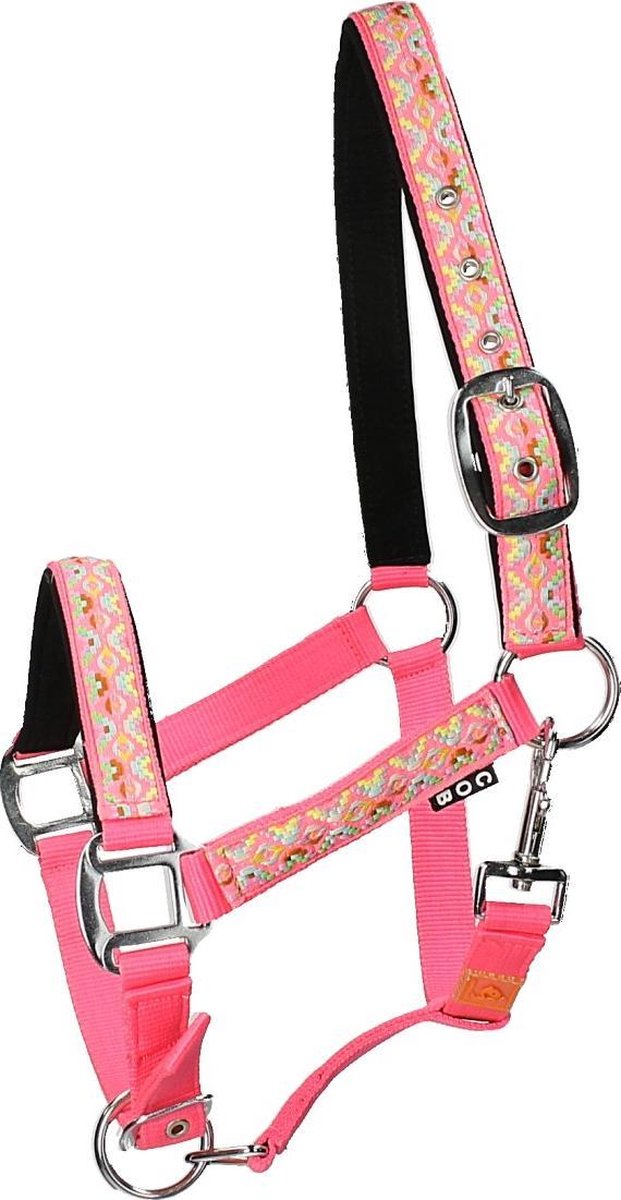 Epplejeck Halster Met Vliegenfrontriem Bohemian - Roze - pony | bol.com
