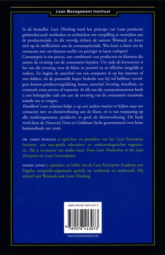 Handboek Lean Solutions | 9789078413073 | James P. Womack | Boeken | bol