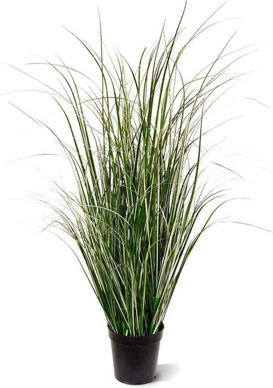 Kunst Rietgras plant 80cm - groen/crème | bol
