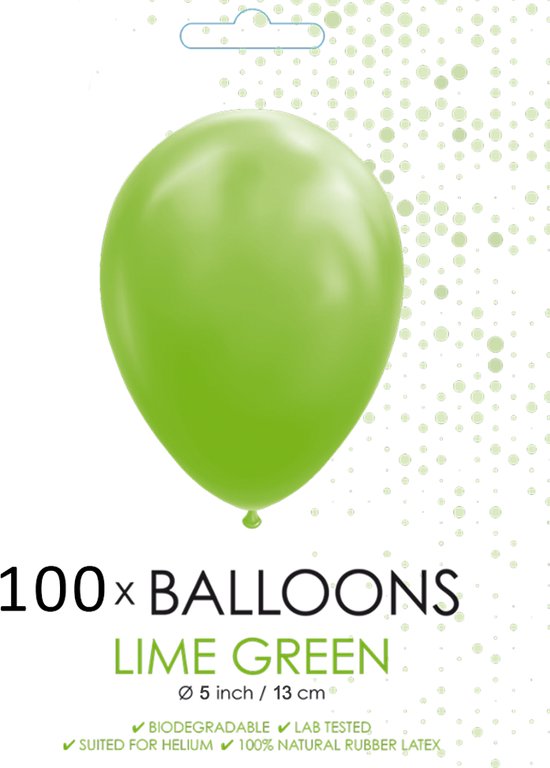 5 inch ballonnen lime groen 100 stuks. | bol.com