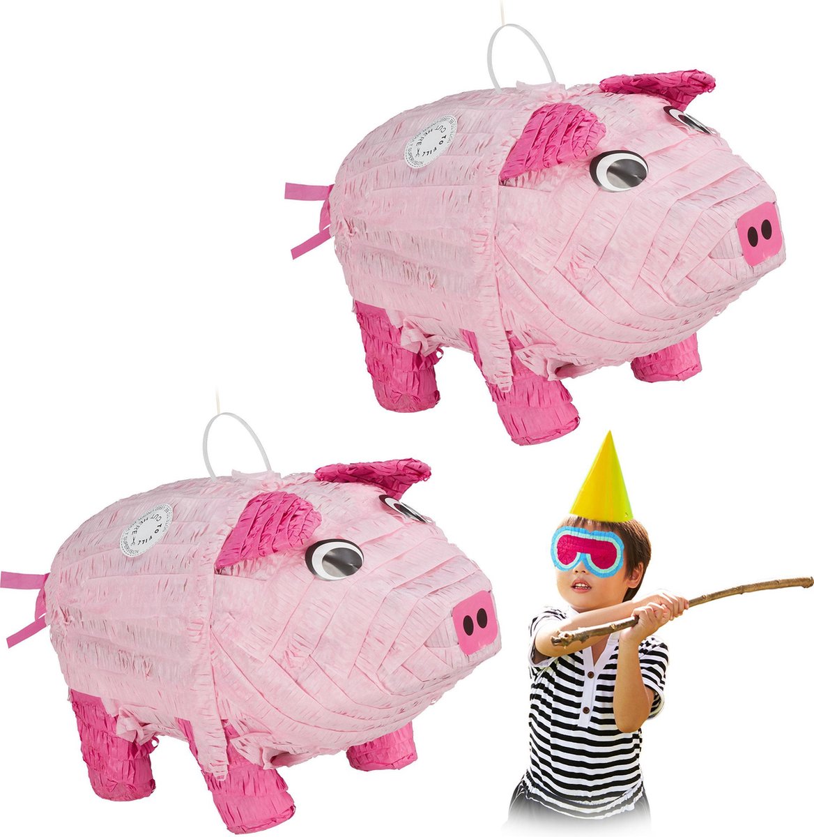 Relaxdays 2x pinata varken - decoratie - feestversiering - varkentje ...
