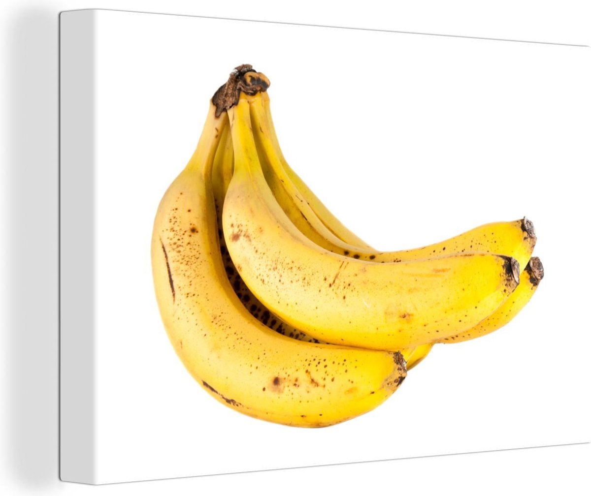Canvas Schilderij Banaan - Geel - Fruit - 150x100 cm - Wanddecoratie ...