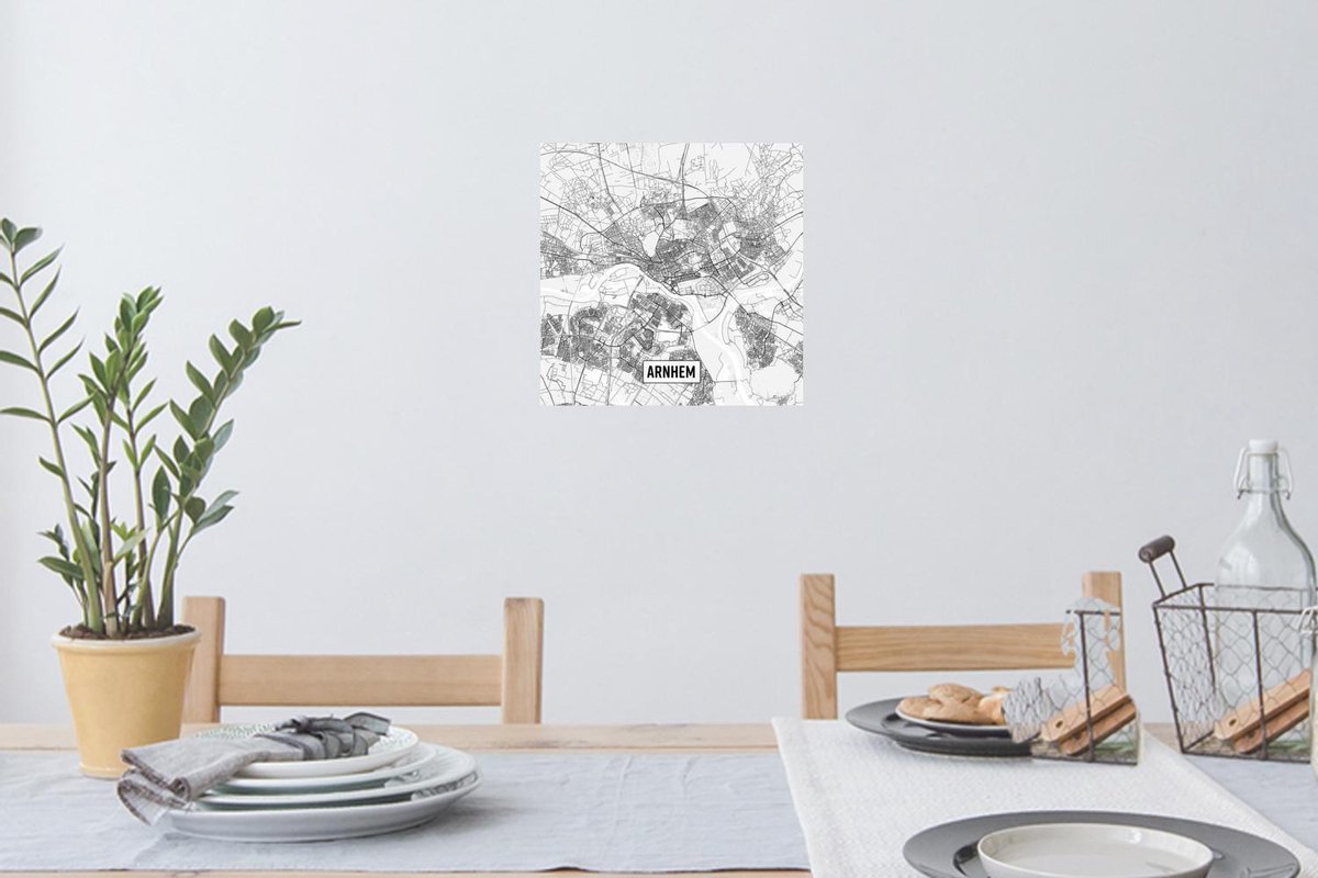 Muurstickers - Stadskaart Arnhem - 30x30 cm - Plakfolie - Plattegrond ...