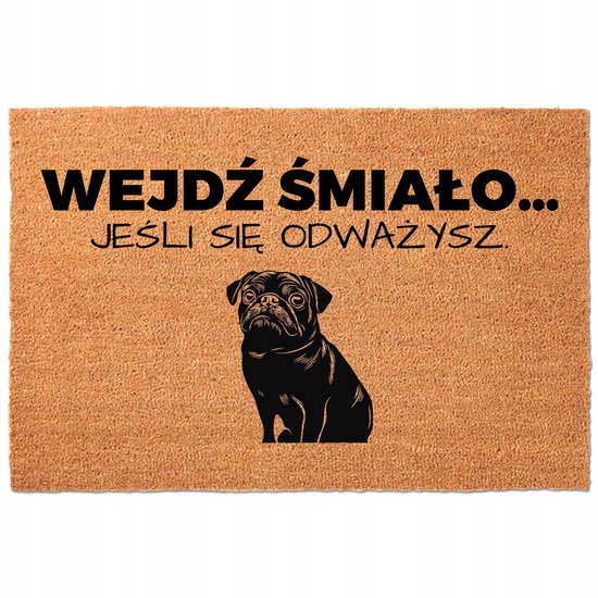 Kokosmat 40x60cm met tekst: Kom binnen als je durft! | bol