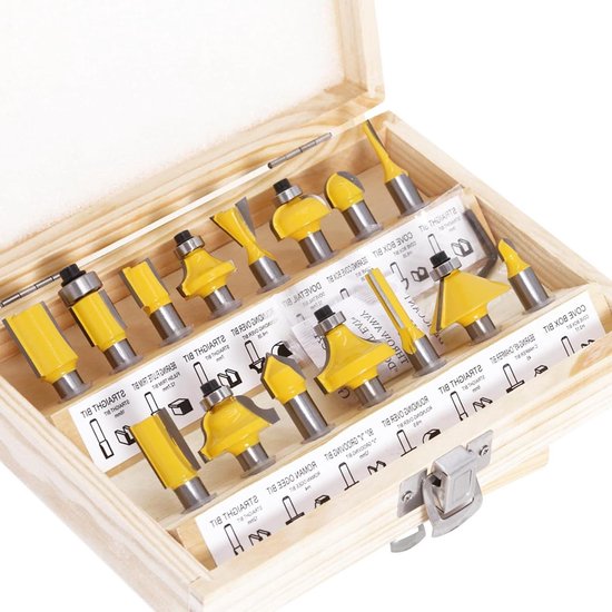 Set van 15 frezen 8 mm voor houtbewerking - frezen beginners ...
