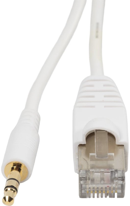 BOSSCOM RJ45 - 3,5mm Jack kabel voor B&O | wit | 20 meter | bol