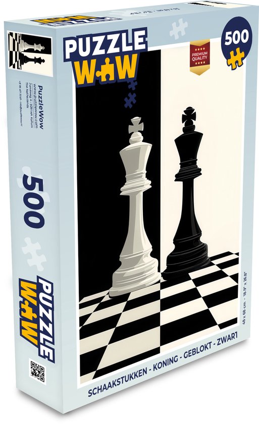 Puzzel Schaakstukken - Koning - Geblokt - Zwart - Legpuzzel - Puzzel ...