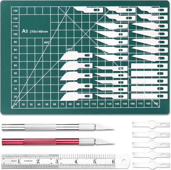 39 Pieces Art Cutting Knife Set - Scalpel Set Hobby - Stainless Steel ...