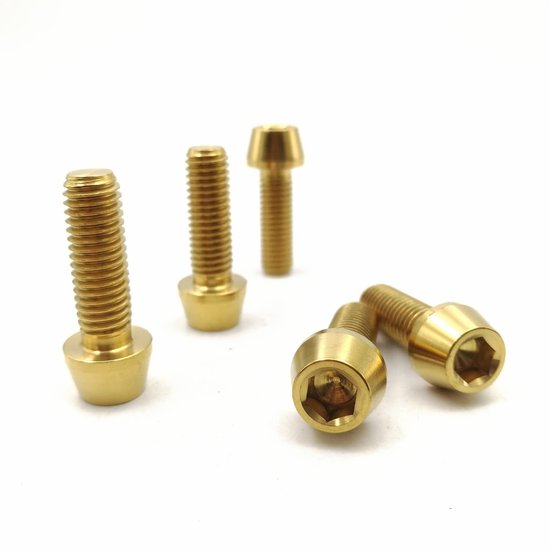 Titanium Bolts M6 x 1 x 22mm Conical Allen Screws GR5 - TC4 Hex Socket ...