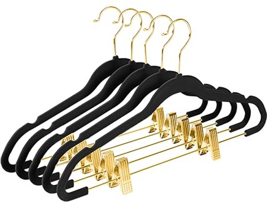 Premium fluwelen broekhangers met verstelbare clips (pak van 20 ...