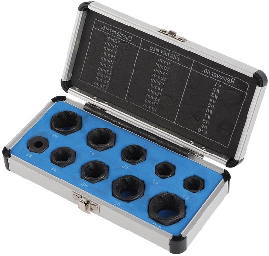 Allecto plus - 10-delige set schroevendraaiers voor beschadigde moeren ...