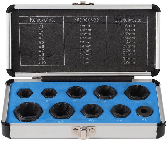 Allecto plus - 10-delige set schroevendraaiers voor beschadigde moeren ...
