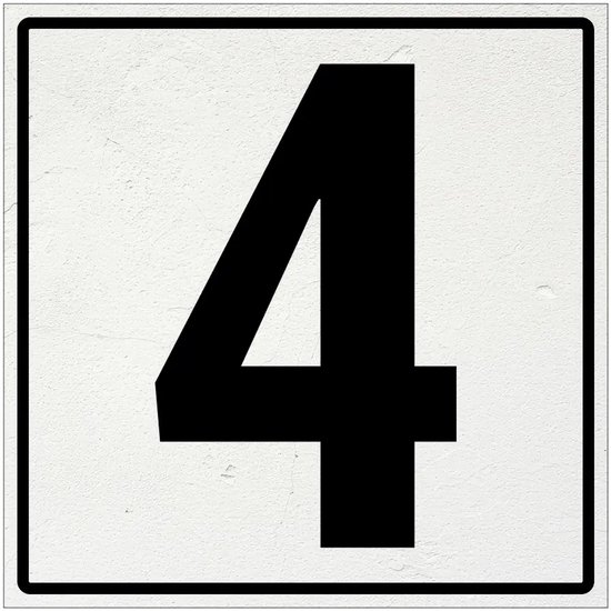 Cijfer 4 bord - Sign Again materiaal - 20 x 20 cm | bol