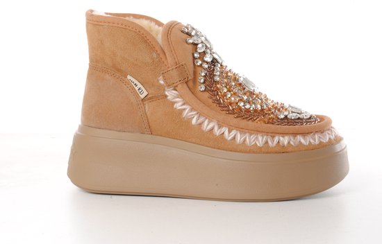 NAN-KU dames boot Teletubbie suède camel | bol