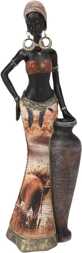 Premium - Vrouw sculptuur hars Afrikaanse beelden 30 cm tribal dame ...