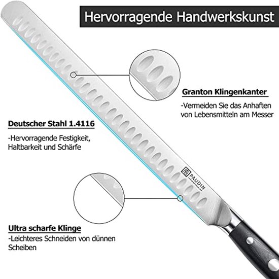 Ultrascherp Vleesmes 30 cm - Ergonomisch Keukenmes voor Perfecte ...