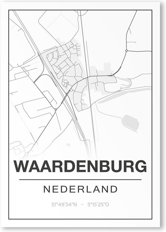 Poster/plattegrond WAARDENBURG - 30x40cm | bol