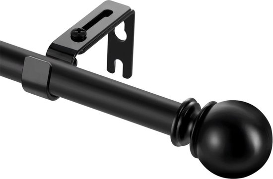 Green Harmony Gordijnroede 16 mm 67-307 cm zwart-mat met ronde eindstukken voor keuken... | bol