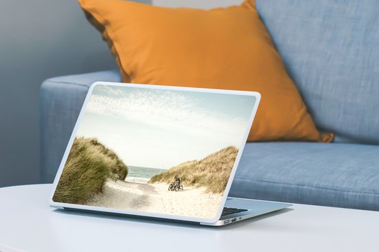 Laptop sticker - 13.3 inch - Strand - Fiets - Wolken - 31x22,5cm ...