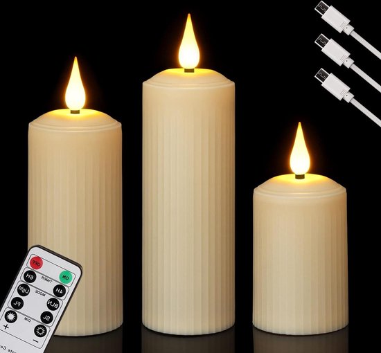 Led kaarsen met bewegende vlam - Waterdicht - Oplaadbaar ...