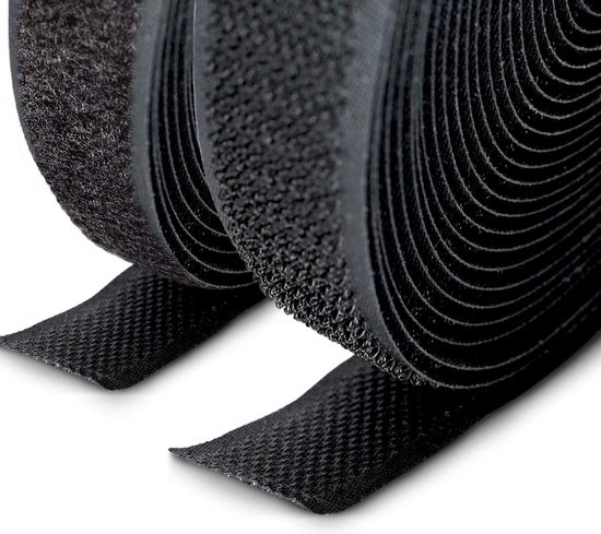 Velcro for sewing and crafts black 20 mm wide - 5 m roll loops and 5 m ...
