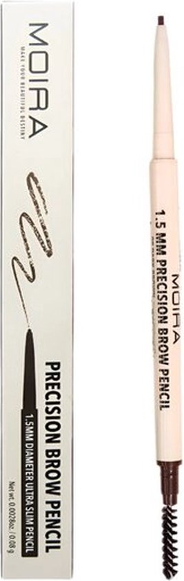 Moira Precision Brow Pencil - 08 Dark Brown - 1.5MM Diameter Ultra Slim ...