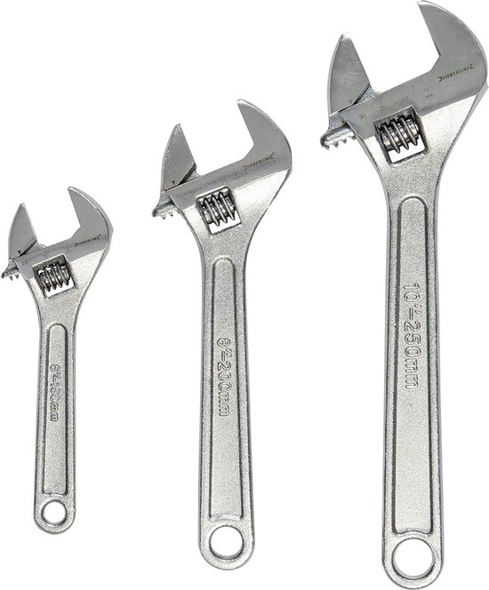 Verstelbare moersleutels set - 3-delig - 150mm 200mm 250mm - WR03 | bol