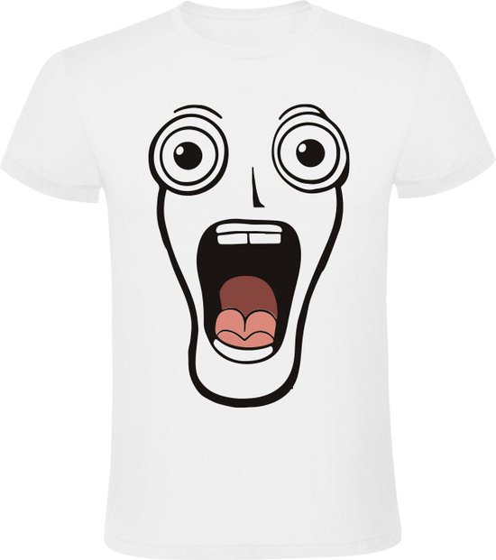 Gezicht met open mond Heren T-shirt - verbaasd - verrassing - lachen ...