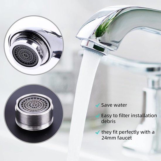 15 stuks - waterbesparende perlator - kraanbeluchter - roestvrijstalen ...