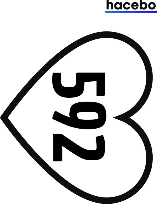 Hart Sticker - 18CM - Container sticker - Cijfer Sticker - 1 Stuks ...