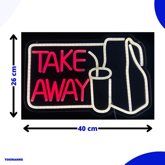 Neon Lamp - Take Away - Restaurant - Dimbaar - Incl. Ophanghaakjes ...