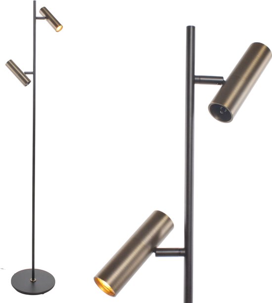 Moderne Trend leeslamp | 2 lichts | zwart/brons | metaal | GU10 mini ...