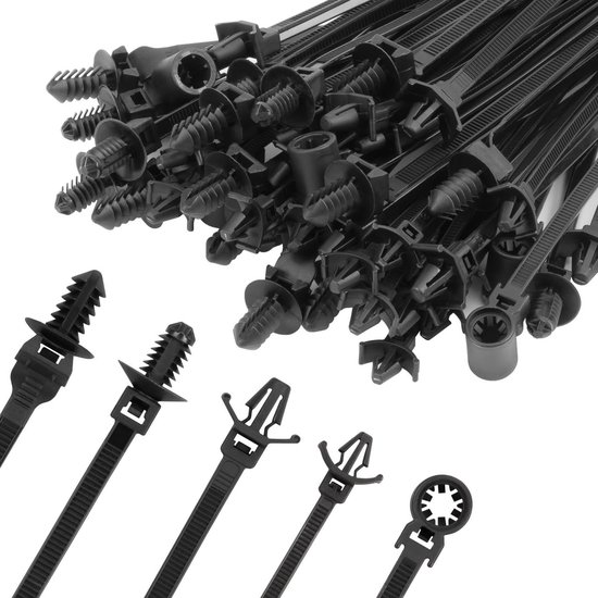 210 Stks Zwarte Nylon Zelfborgende Zip Ties - Heavy Duty UV Bestand ...
