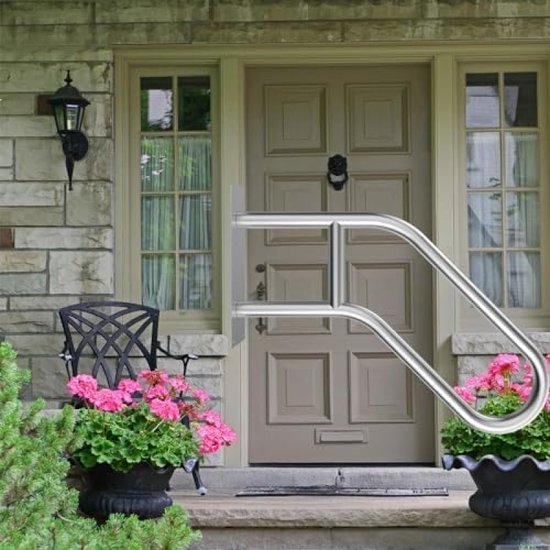 U-vormige leuning, 60 cm, roestvrij staal, trapleuning, trap voor 1 tot ...