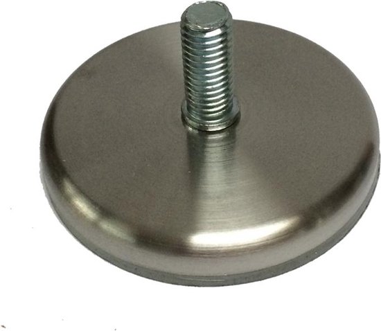 Stalen stelvoet rvs look rond ø 7 cm en hoogte 1 cm (M10) - Set van 4 ...