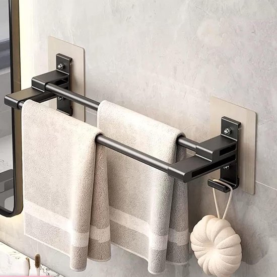 Handdoekrek Radiator Zelfklevende Handdoekhouder Wandmontage Mat Zwart ...