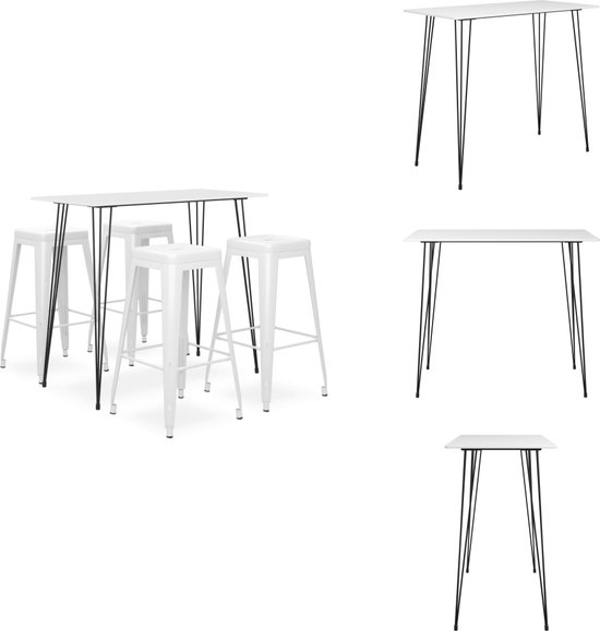 vidaXL Barset - Barsets - Bar Set - Bar Sets - 5-delige Barset wit | bol