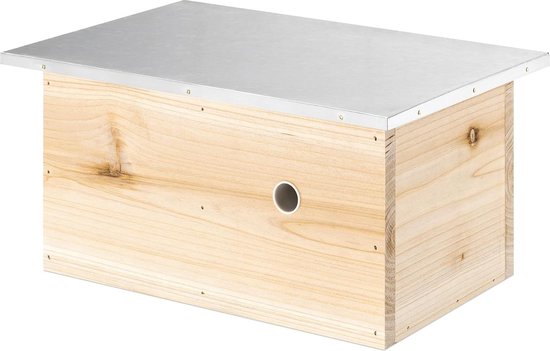 Bijenhotel van hout en metaal - Met verluchtingsgaatjes - Houten ...