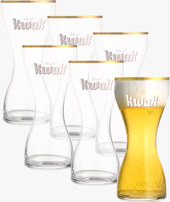 KWAK Authentiek Belgische Bierglazen 50 cl - Set van 6 stuks | bol