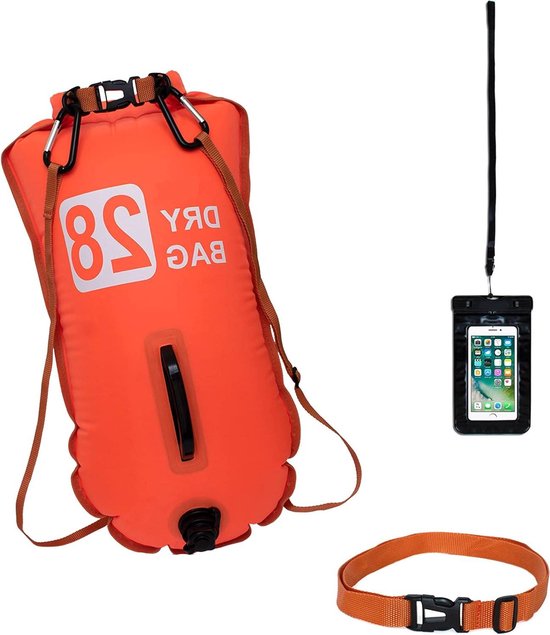 Opblaasbare waterdichte boei voor zwemmen in open water - verstelbare ...