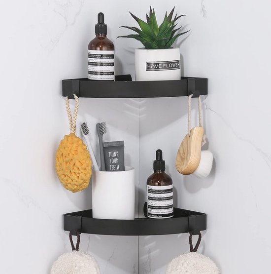 Hoekplank voor Badkamer Zonder Boren - Compact Roestvrij Staal Douche ...