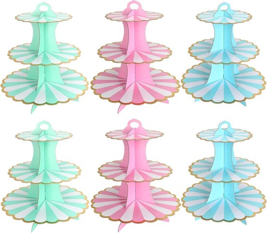 Cupcake-standaard van karton - 6 stuks - 30 x 32 cm - ronde ...