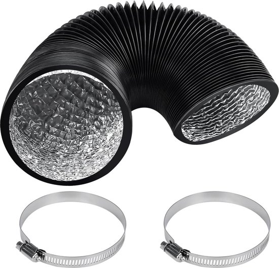 Afvoerslang Airco ø 150 mm pvc-afvoerslang zwart flexibele slang ...