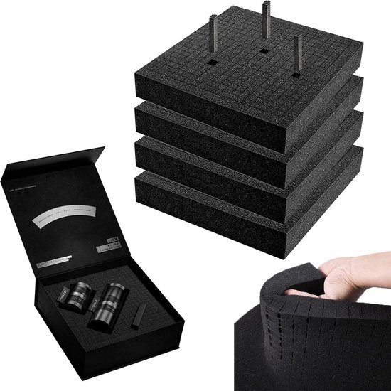 Rasterschuim kubusschuim schuimplaat inleggen 4 stuks - 30 x 30 x 5 cm ...