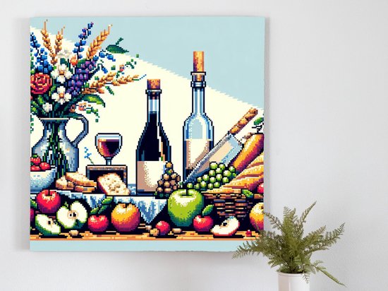 Pixel art stilleven schilderij | Pixelated tranquility: An exquisite ...