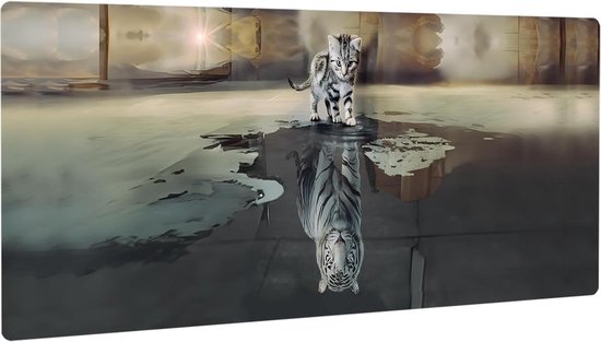 XXL gaming muismat 900 x 400 x 3 mm - motief katten en tijgers ...